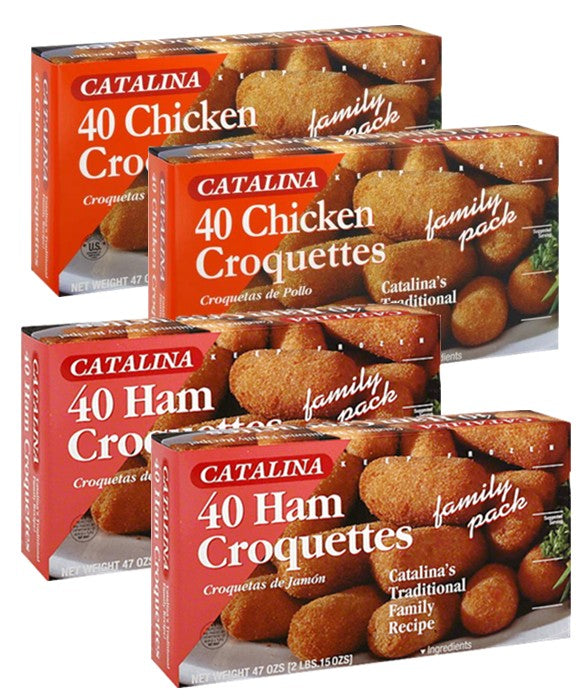 Combination 80 Ham Croquetes plus 80 Chicken Croquetes – CubanFoodMarket