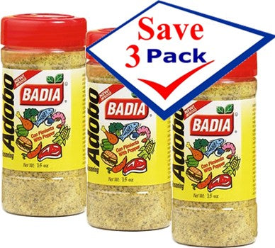 Badia Adobo Seasoning with pepper 7 oz Pack of 3 – CubanFoodMarket