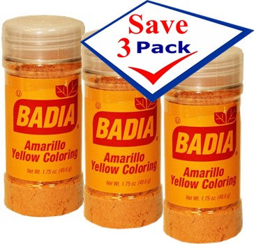 Badia Yellow Coloring/Amarillo (standard) 1.75 oz Pack of 3 – QbinFresh