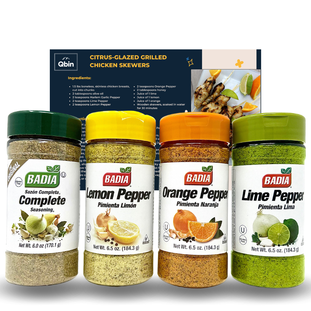 Badia Complete Citrus Bundle - QBIN Recipe Card - Variety Pack of 4 ...