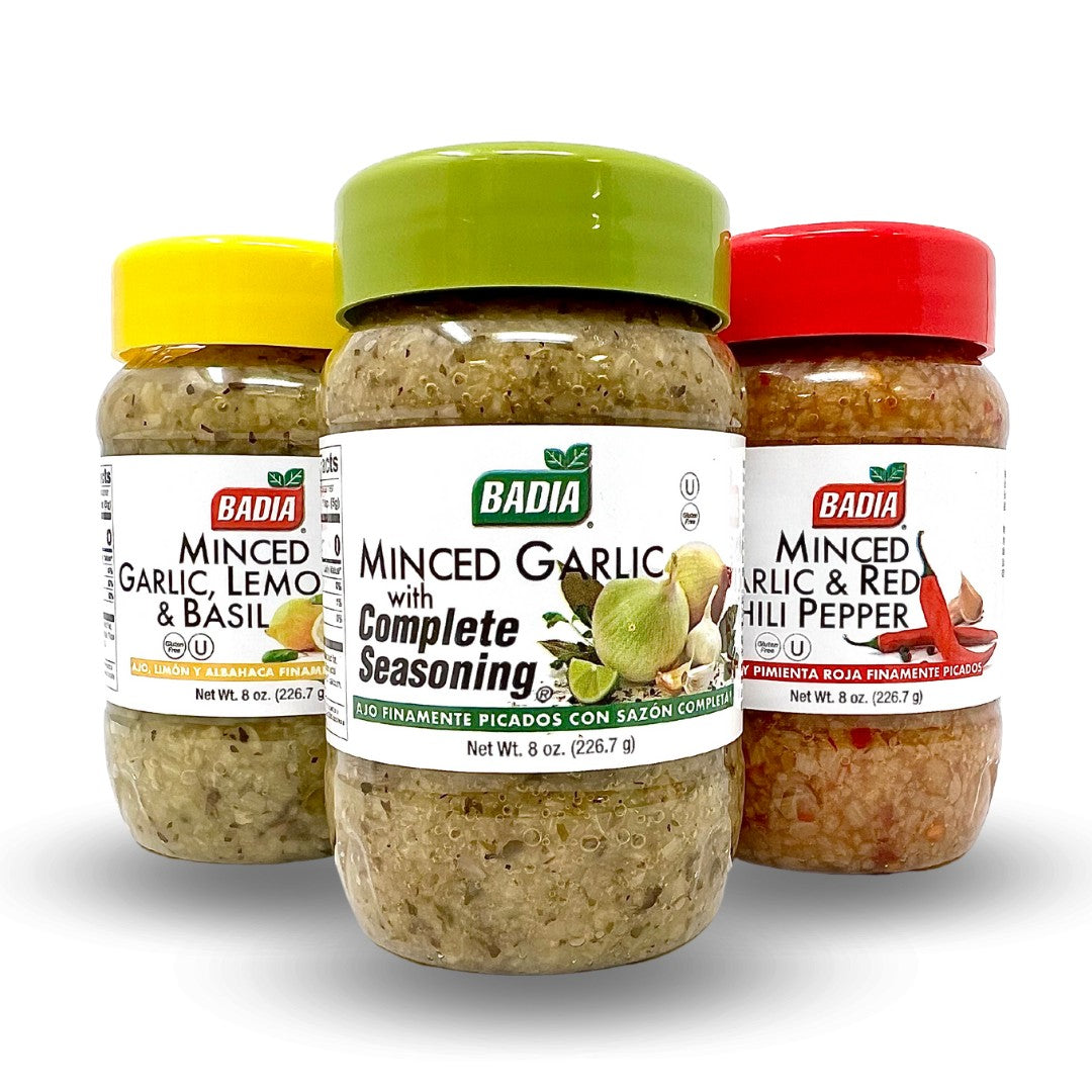 Badia Minced Garlic Complete Seasoning® – Lemon Basil -Red Chili Peppe ...