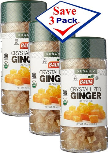 Badia Organic Crystallized Ginger 10 oz Pack of 3 – QbinFresh