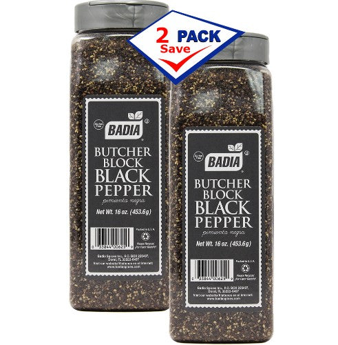 Badia Butcher Block Black Pepper. 16 oz 2 pack. – QbinFresh