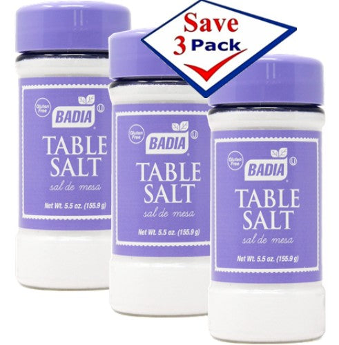 Badia Table Salt 5.5 oz Pack of 3 – QbinFresh