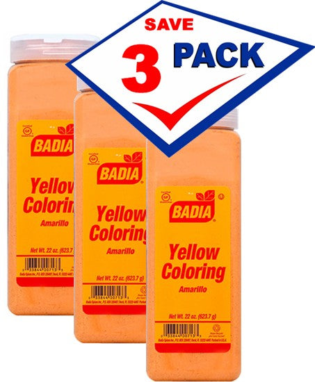 Badia Yellow Coloring 22.oz Pack of 3 – CubanFoodMarket