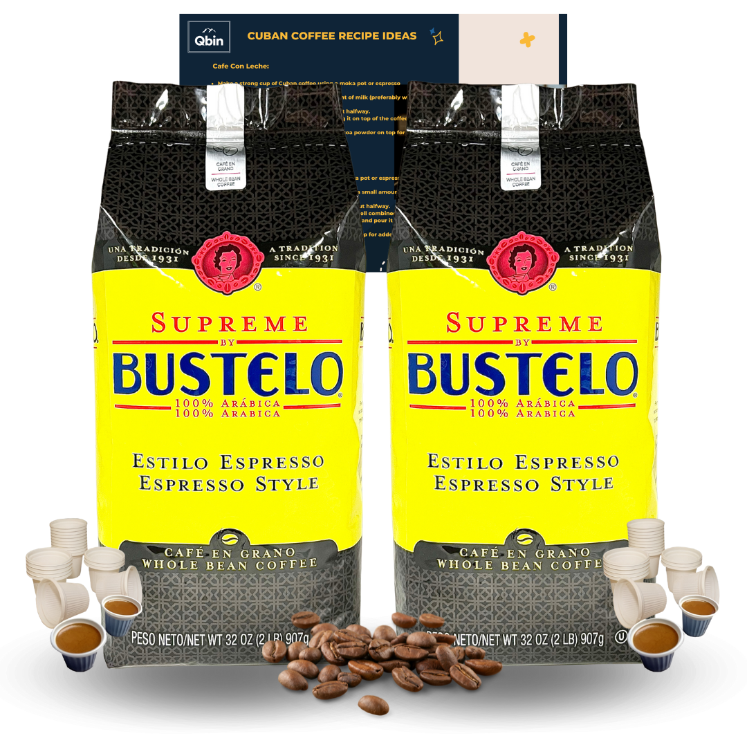 Bustelo Supreme Whole Bean Gourmet Coffee 2 lbs. Pack of 2 – QbinFresh