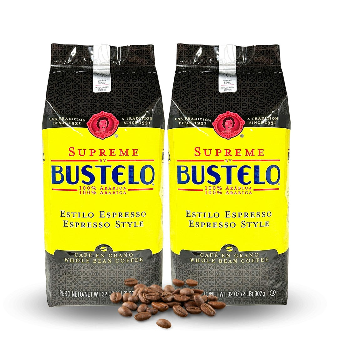 Bustelo Supreme Whole Bean Gourmet Coffee 2 lbs. Pack of 2 ...