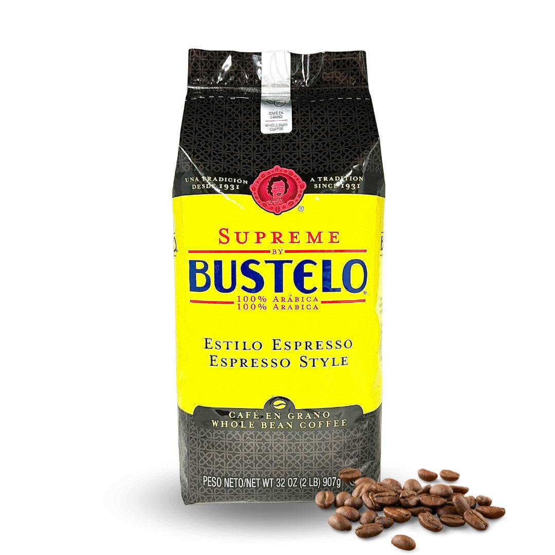 Bustelo Supreme Whole Bean Gourmet Coffee 2 LBS – CubanFoodMarket