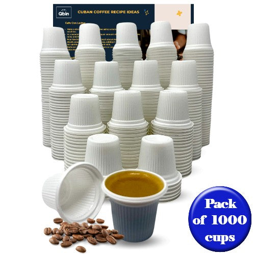 Economy disposable mini cups for Cuban coffee. 1000 cups. 3/4 Oz capac ...