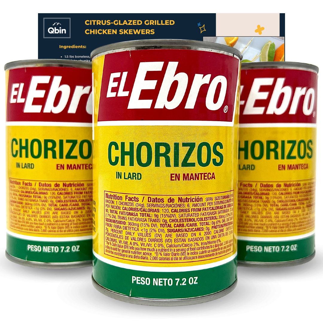 El Ebro chorizos in lard. 7,2 oz cans. Pack of 3. – CubanFoodMarket