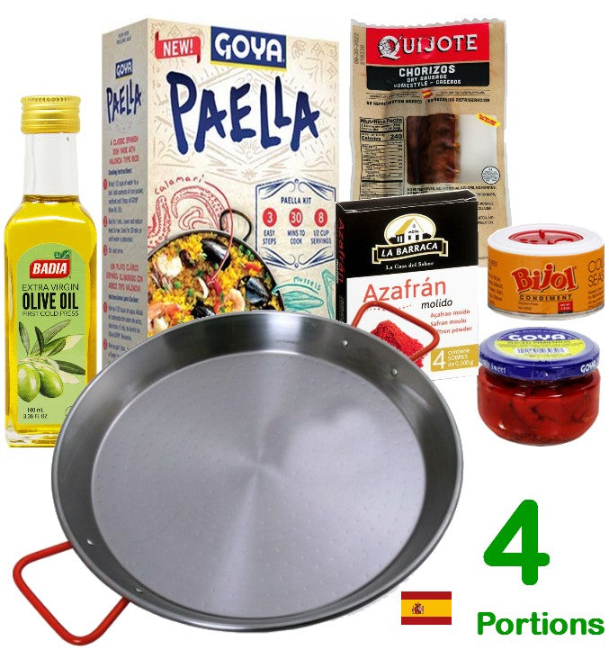 Paella Bundle for 4 Carbon Steel Pan | Complete Paella Kit ...
