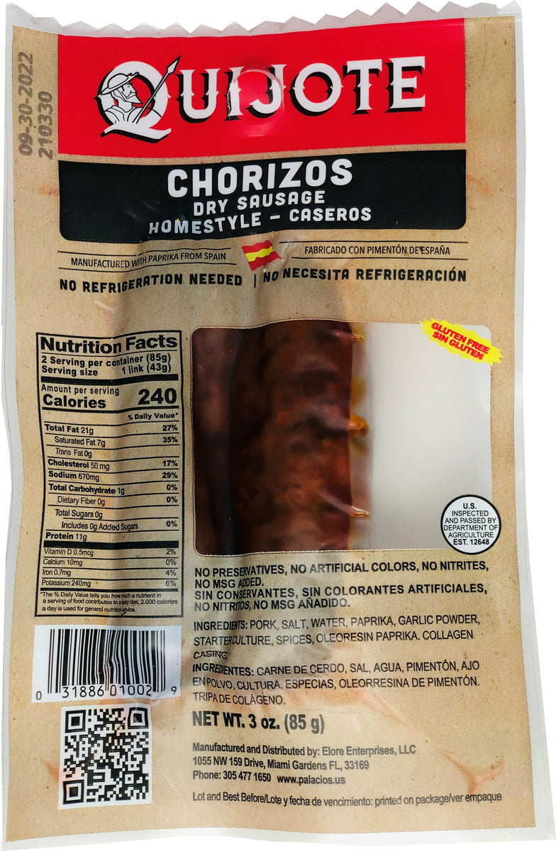 Quijote Chorizos Caseros 3 oz | Spanish Sausage – CubanFoodMarket