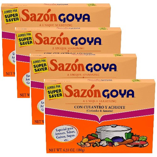 Goya Sazon con Culantro y Achiote Jumbo Pack 6.33 oz Pack of 4 ...